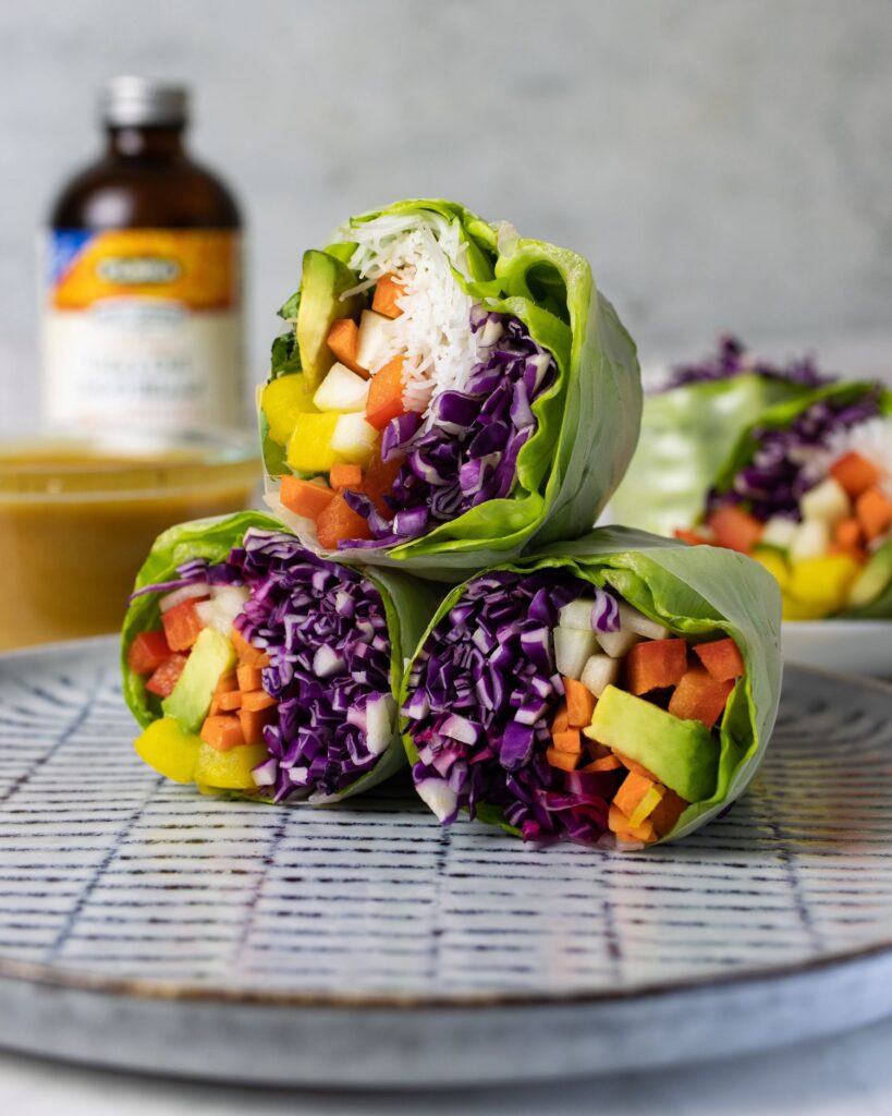 Rainbow Spring Rolls with Peanut Sauce - Better Living