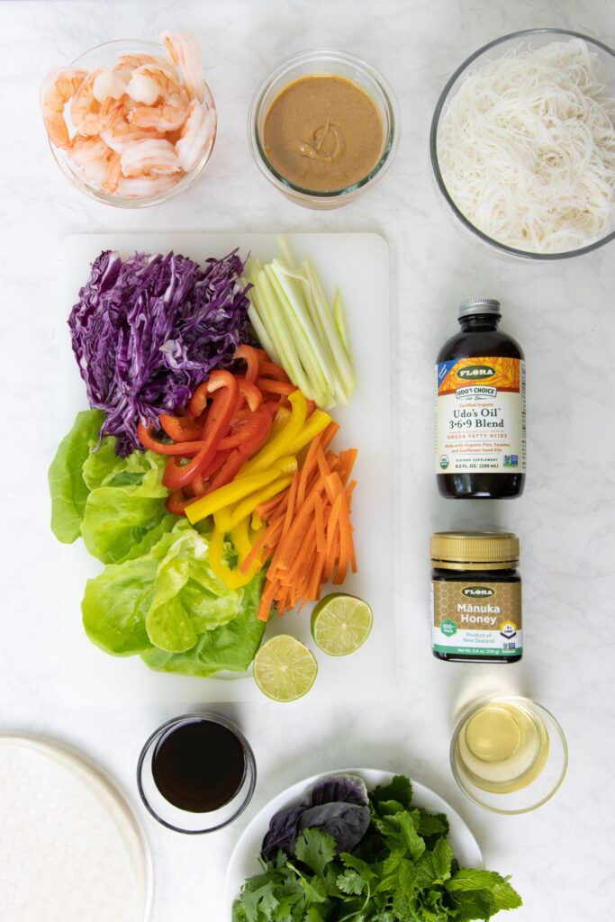 Rainbow Spring Rolls with Peanut Sauce - Better Living